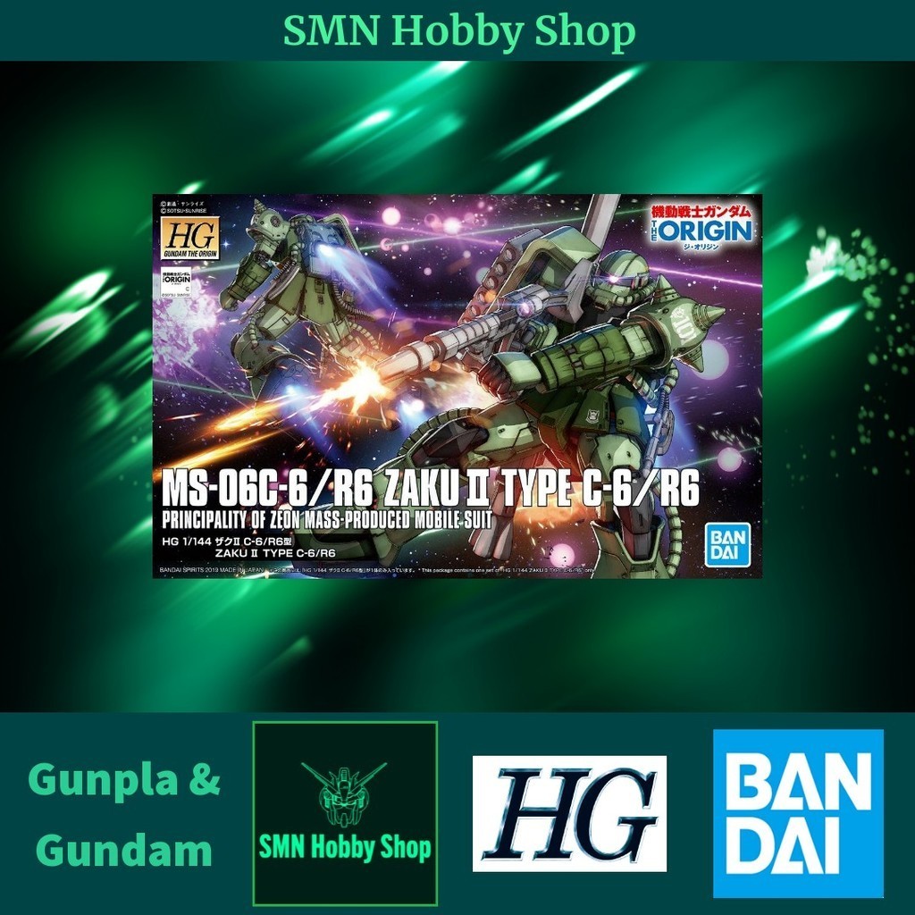HG 1/144 MS-06C-6/R6 Zaku II Type C-6/R6 025 Gunpla Gundam Toys Plastic Model Kit [HGGTO ...