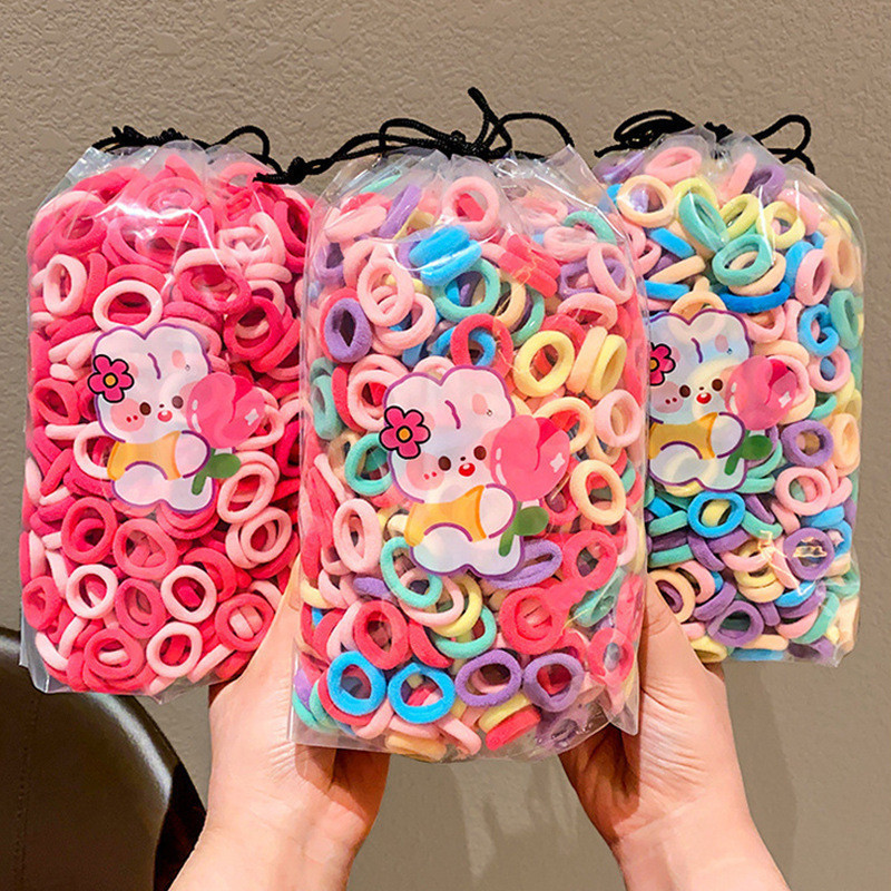 100pcs Set Of Small Children's Hair Bands Candy Color Cute Tie Hair ...