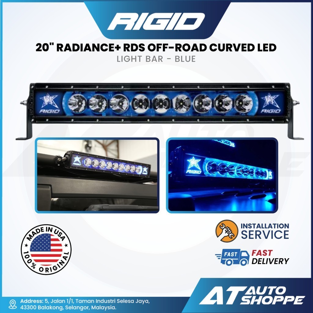 Rigid Industries 20" Radiance+ RDS Off-Road Curved LED Light Bar - Blue (Made in USA) | Shopee ...