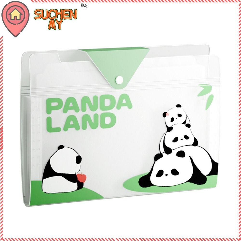 SUCHENMY A4 File Folder, Large Capacity Cartoon Panda Expanding File ...