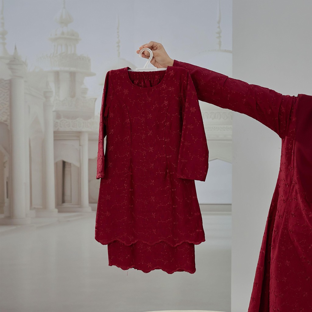 NFH Boutique - MAYESA KIDS Cotton Linen Embossed baju raya sedondon ibu ...