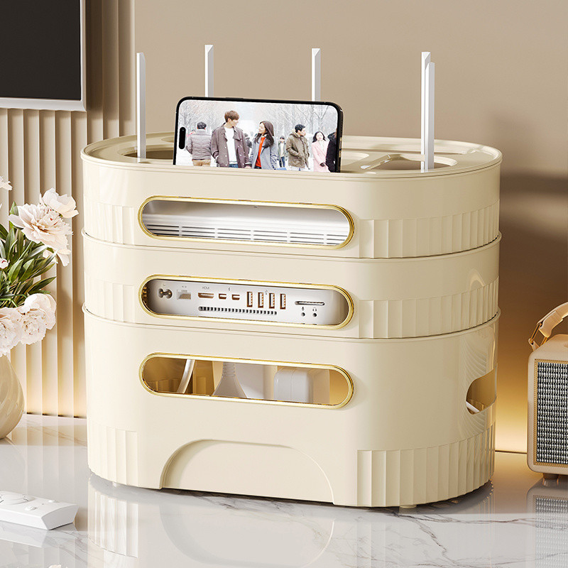 Wifi Router Storage Box TV Top Box Shelf Socket Organizer Box Power ...