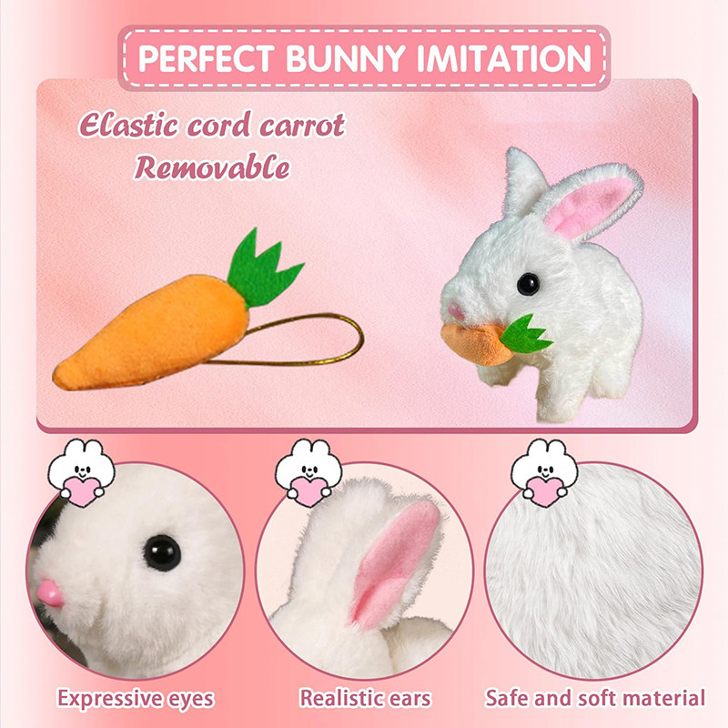 [lovegoshopping] Simulation Electric Rabbit Pet PlushToy Solid Color ...
