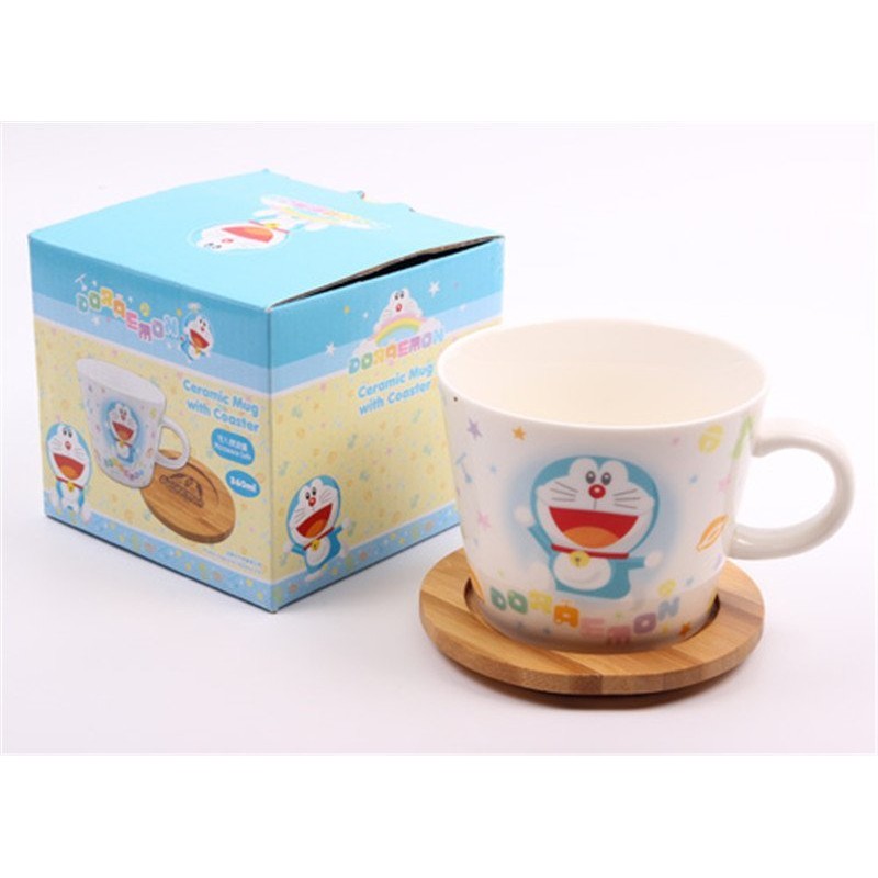 Doraemon 360ml Ceramic Coffee Mug Tea Cup w/ Wooden Coaster DC8758 ...