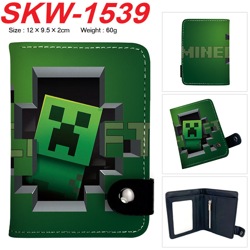Minecraft Game Color Cartoon PU Leather Vertical Wallet Student Casual ...