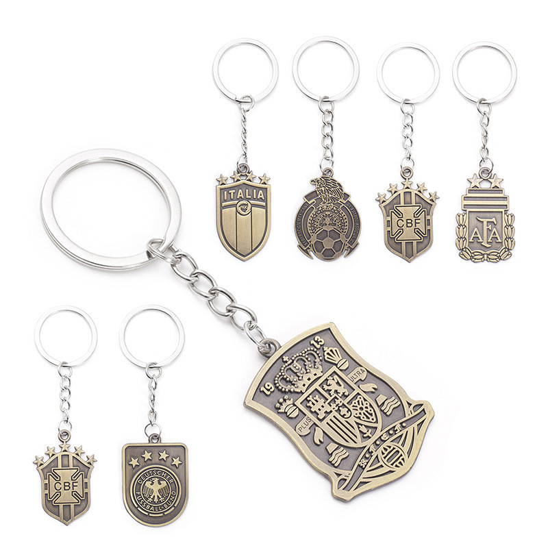 Football Team Logo Keychain National Team Brazil Argentina Germany ...