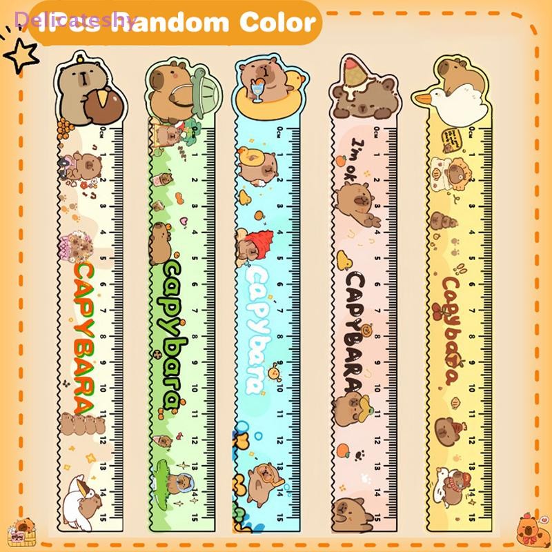 Delicateshy 1Pcs Cute Cartoon Capybara Ruler Creative Kawaii Straight ...