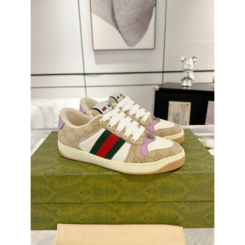 Gucci New Color Matching Men Women Same Style Low Sneakers | Shopee ...