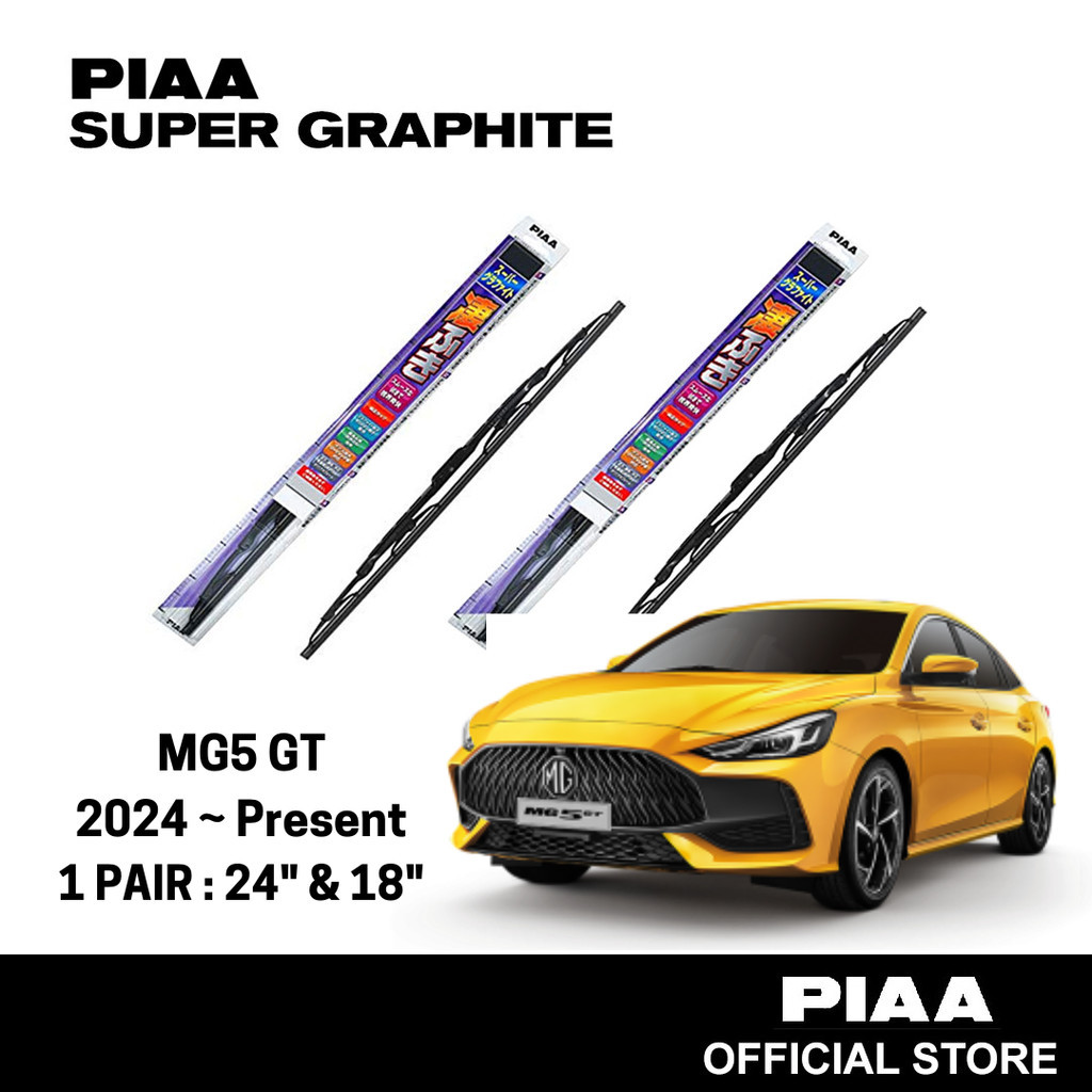 PIAA Super Graphite Tournament Wiper For MG5 GT 2024 ~ Present (24" & 18") | Shopee Malaysia
