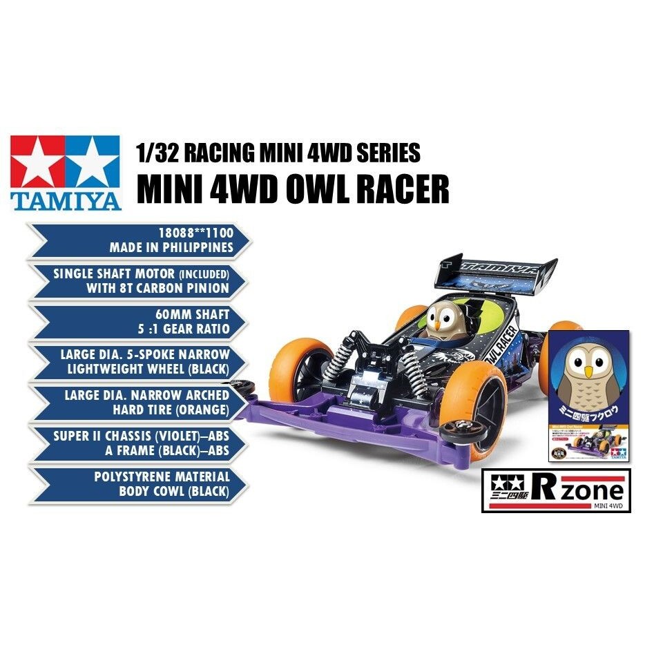 Tamiya Mini 4WD Owl Racer (Super 2 Chassis) - 18088 | Shopee Malaysia