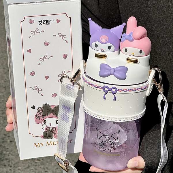 botol air tahan sejuk kuromi tumbler tahan sejuk tumbler with straw Kuromi Water Cup Large ...