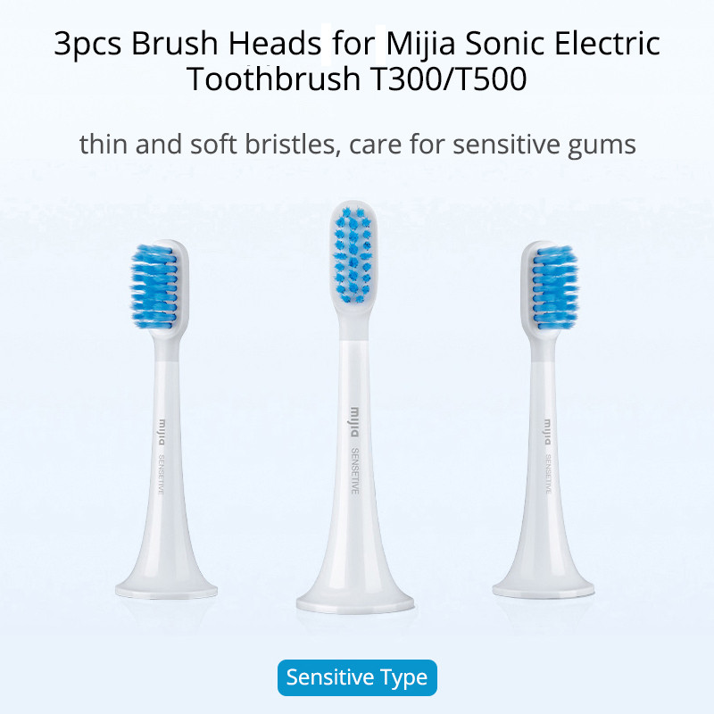 Original Mijia Xiaomi Electric Toothbrush Head 3PCS for T300 / T500 Smart Sonic Toothbrush ...