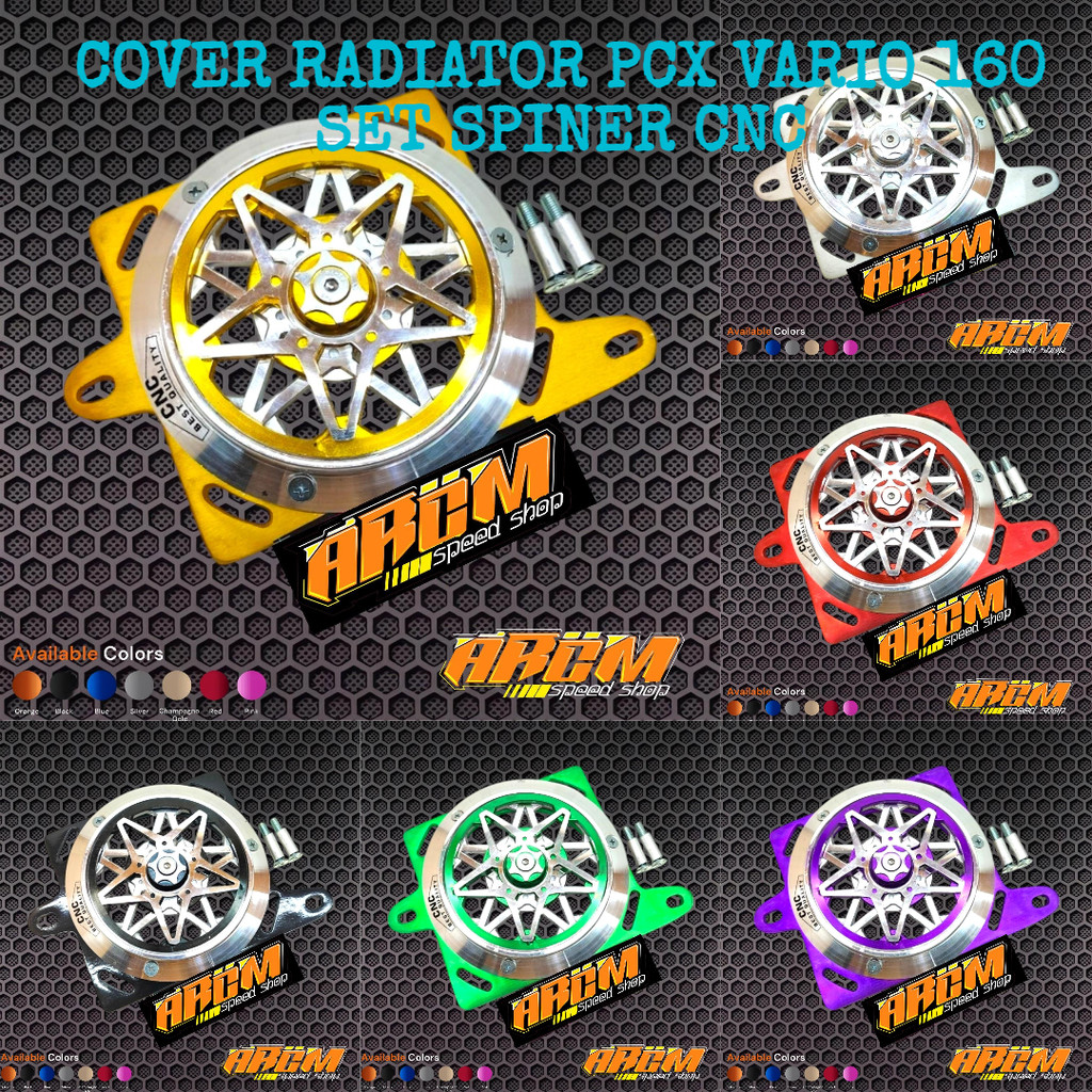 Radiator Cover Set Spinner Spinner CNC Star Motif Honda Vario 160 / PCX ...