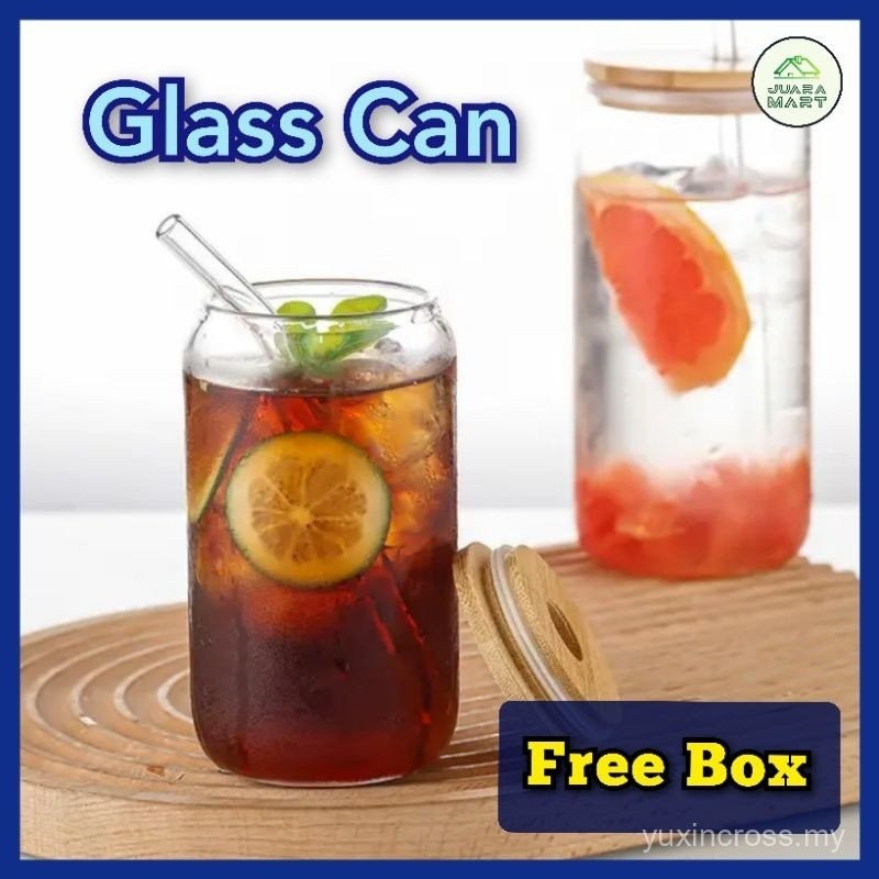 Glass Cup With Lid and Straw Transparent Bubble Tea Cup Juice Glass ...
