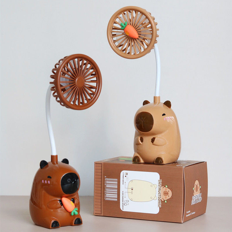 New Design Cute Capybara Small Fan Cartoon Capybara Fan Charging ...