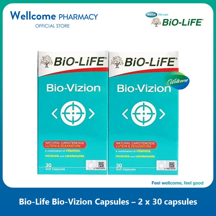 Bio-Life Bio-Vizion Capsules Eye Supplements with Lutein & Zeaxanthin ...