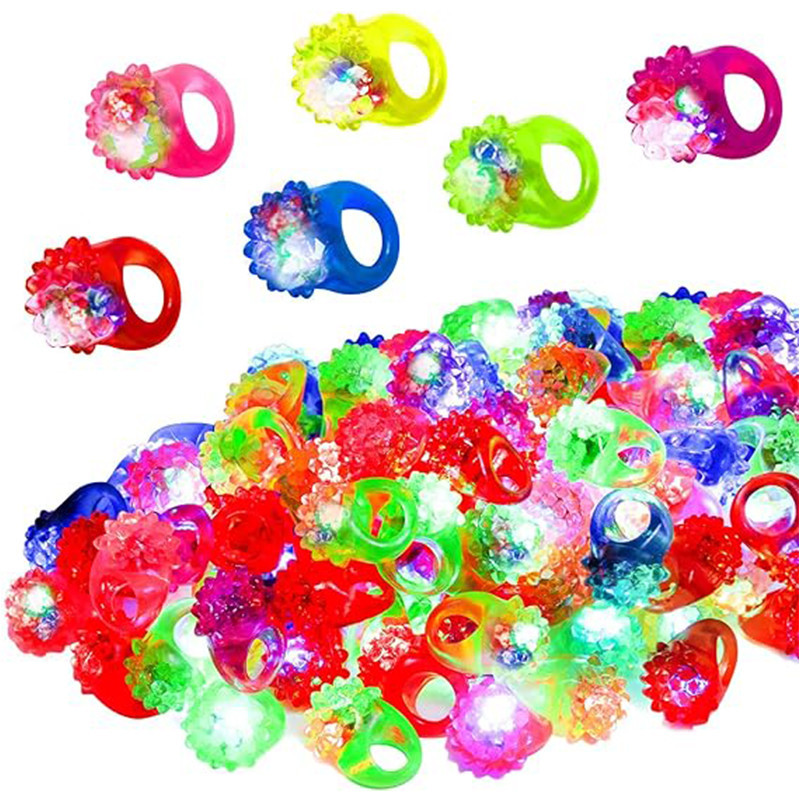 LED Light Up Luminous Rings Flashing LED Bumpy Jelly Rings Light Up ...