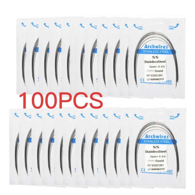 100pcs/10pack Dental Orthodontic Stainless Steel Wire Round SS Wires ...