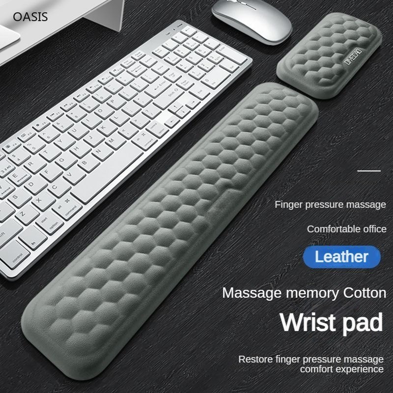 Memory Foam Wrist Rest Pad Set for Keyboard and Mouse - Leather surface ...