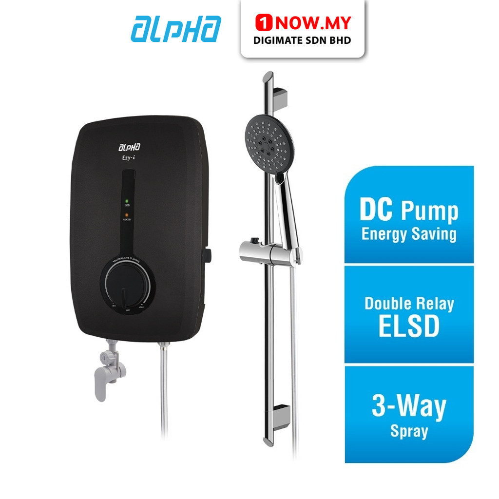 ALPHA Instant Water Heater EZY-i (Matt Black) | Silent DC Pump Energy Saving IP25 Splash Proof ...