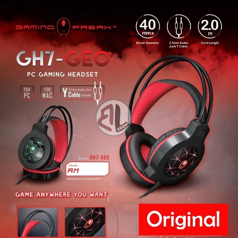 Official Avf Gaming Freak GH7-GEO Gaming Headset / Headphone With Mic For Pc Desktop / Laptop ...
