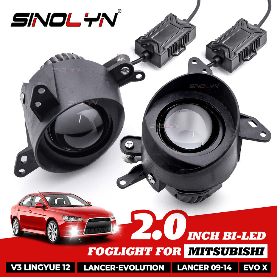 Sinolyn 2 Inch Bi LED Fog Light Projector Lens For Mitsubishi Lancer ...