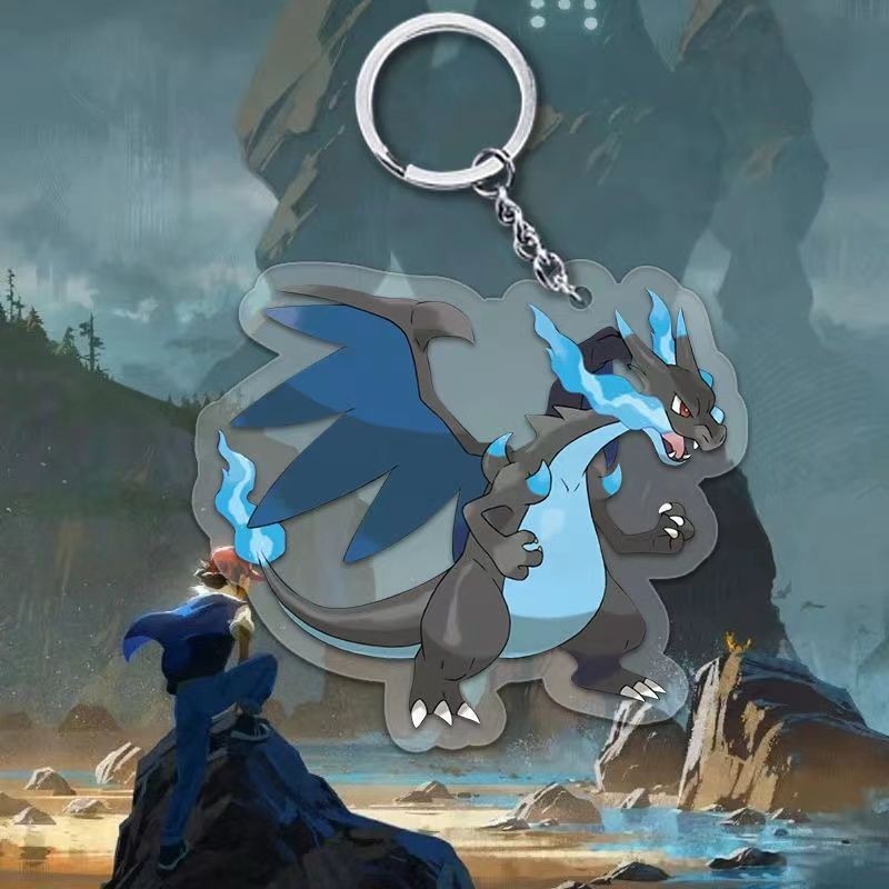 [ y] Pokemon Keychain Charizard Fire-breathing Dragon Pikachu Cracked ...