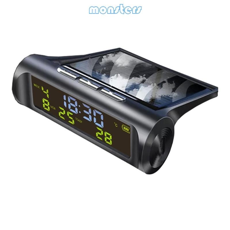 Mon Digital Clock Auto Solar Powered Clock with Week Month Calendar ...