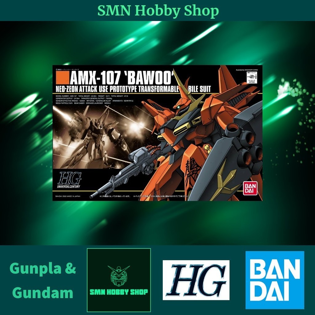 HG 1/144 AMX-107 Bawoo Prototype 015 Gunpla Gundam Toys Plastic Model Kit [HGUC] (Bandai ...