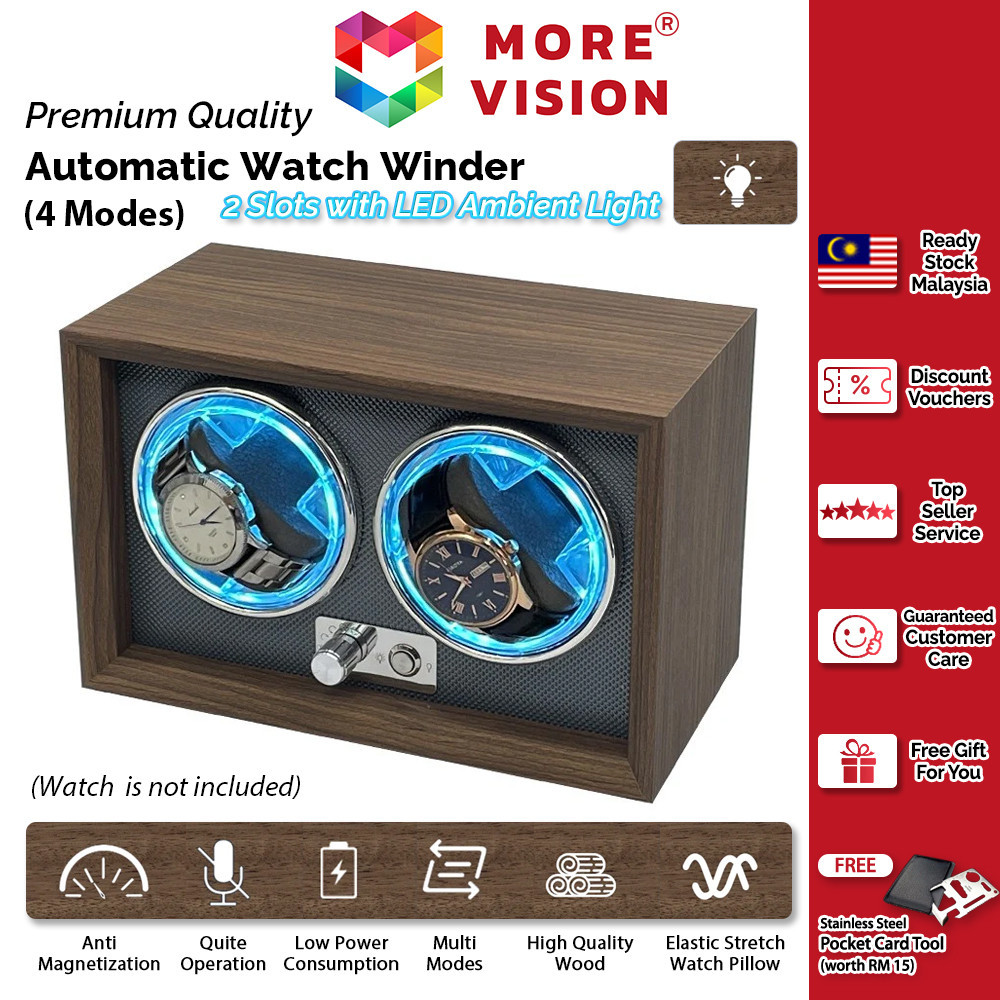 Watch Winder Box for Automatic Watches Double Winders Quiet Japanese ...