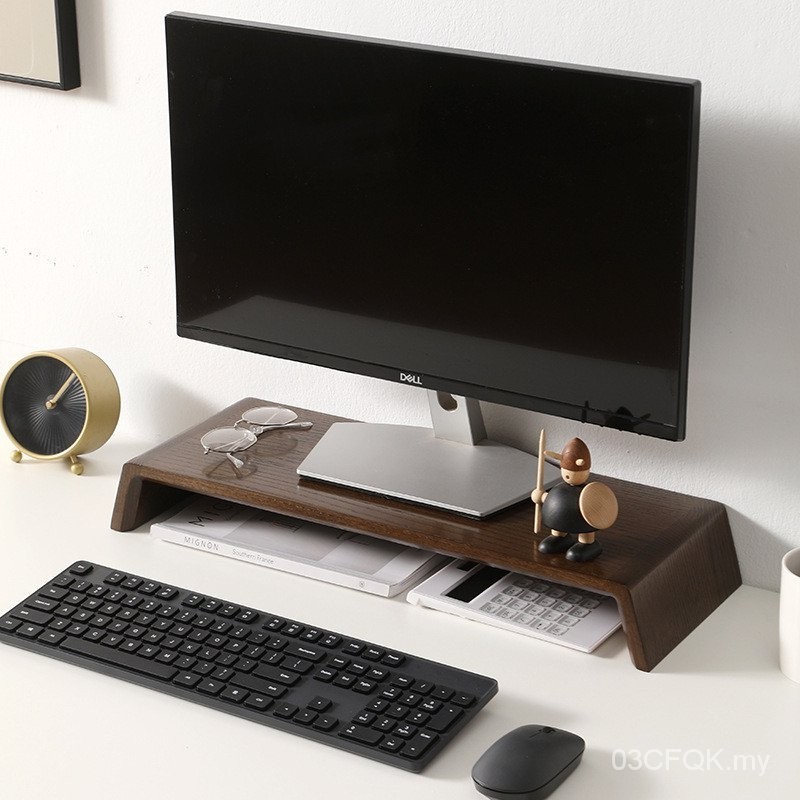 Solid Wood Display Elevated Rack Desktop Computer Base Cushion High ...