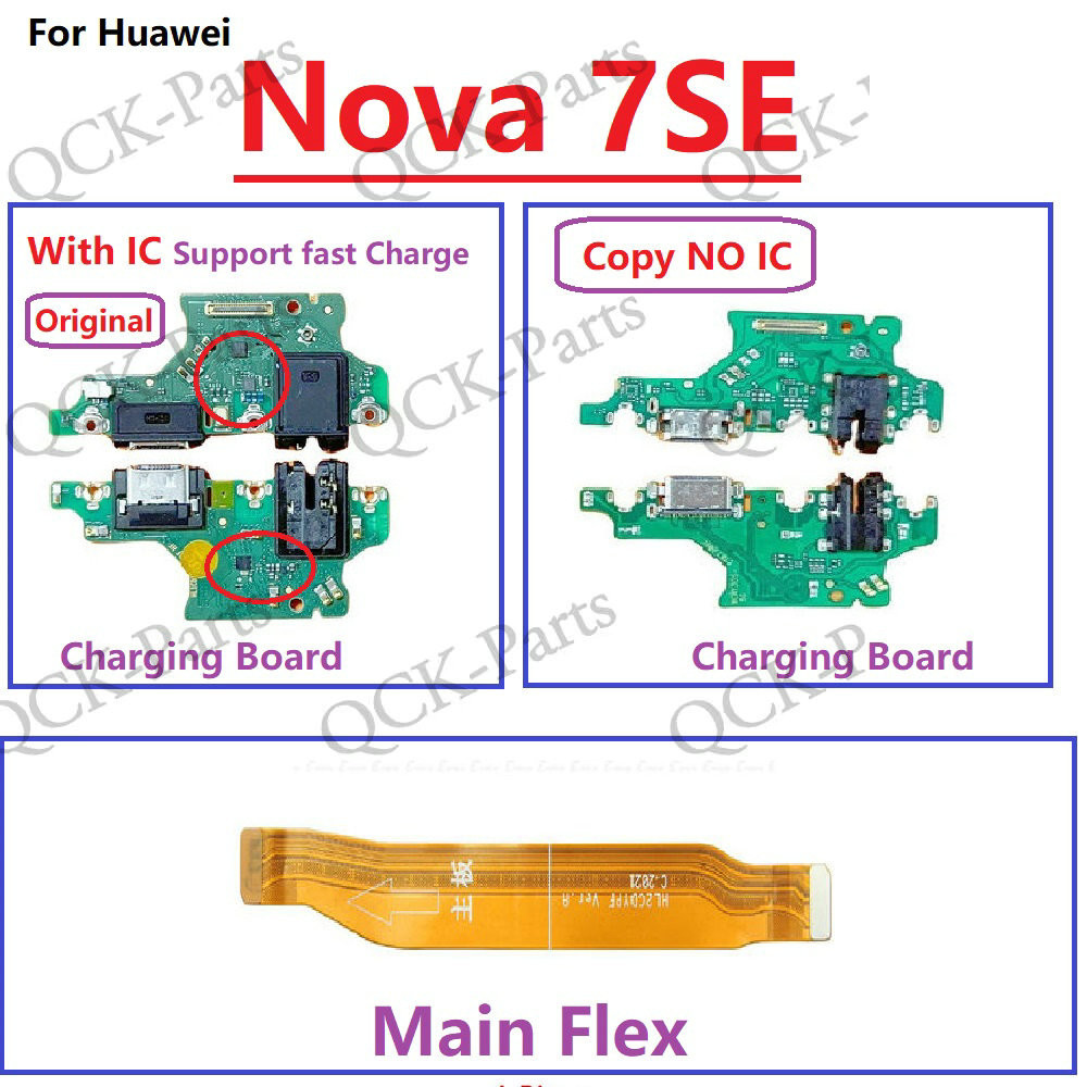 Main Board Motherboard Flex With IC USB Charging port board Charger Flex For Huawei Nova 7SE 7 ...