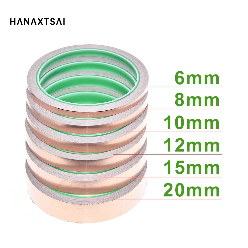 6-20mm Copper Tape Snail Adhesive EMI Shielding Conductive Adhesive Foil Tape for Stained Glass ...