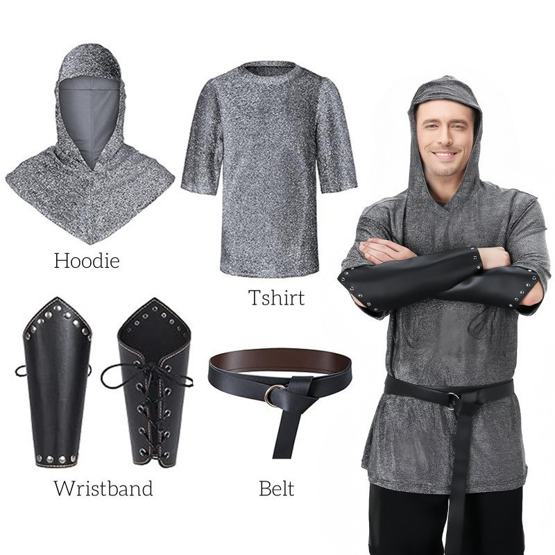 Renaissance Medieval Noble Knight Cosplay Costume Men's Halloween ...