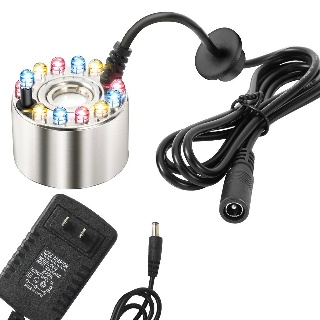 12 LED Ultrasonic Mist Maker Aluminum Mist Maker Machine Humidifier ...