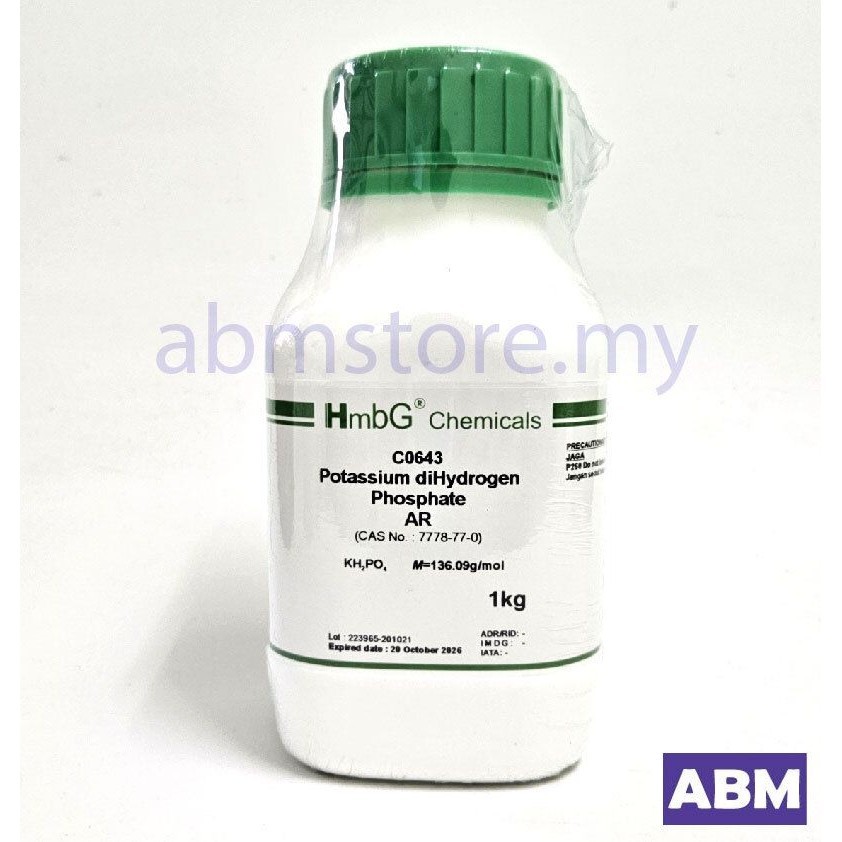 Potassium Dihydrogen Phosphate Anhydrous AR, HmbG (1kg) CAS No 7778-77 ...