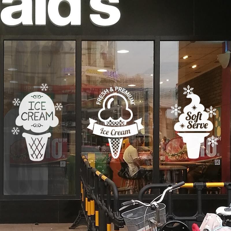 Creative Personalized Ice Cream Cold Drink Shop Decoration Stickers Ice ...