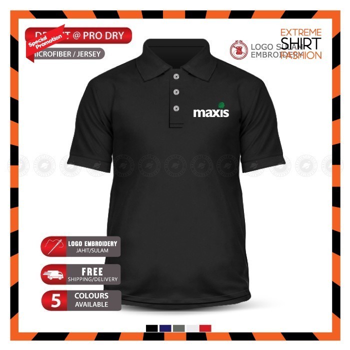 Microfiber Polo T Shirt Maxis Telco 5G Fiber Corporate Sales Baju Kain ...