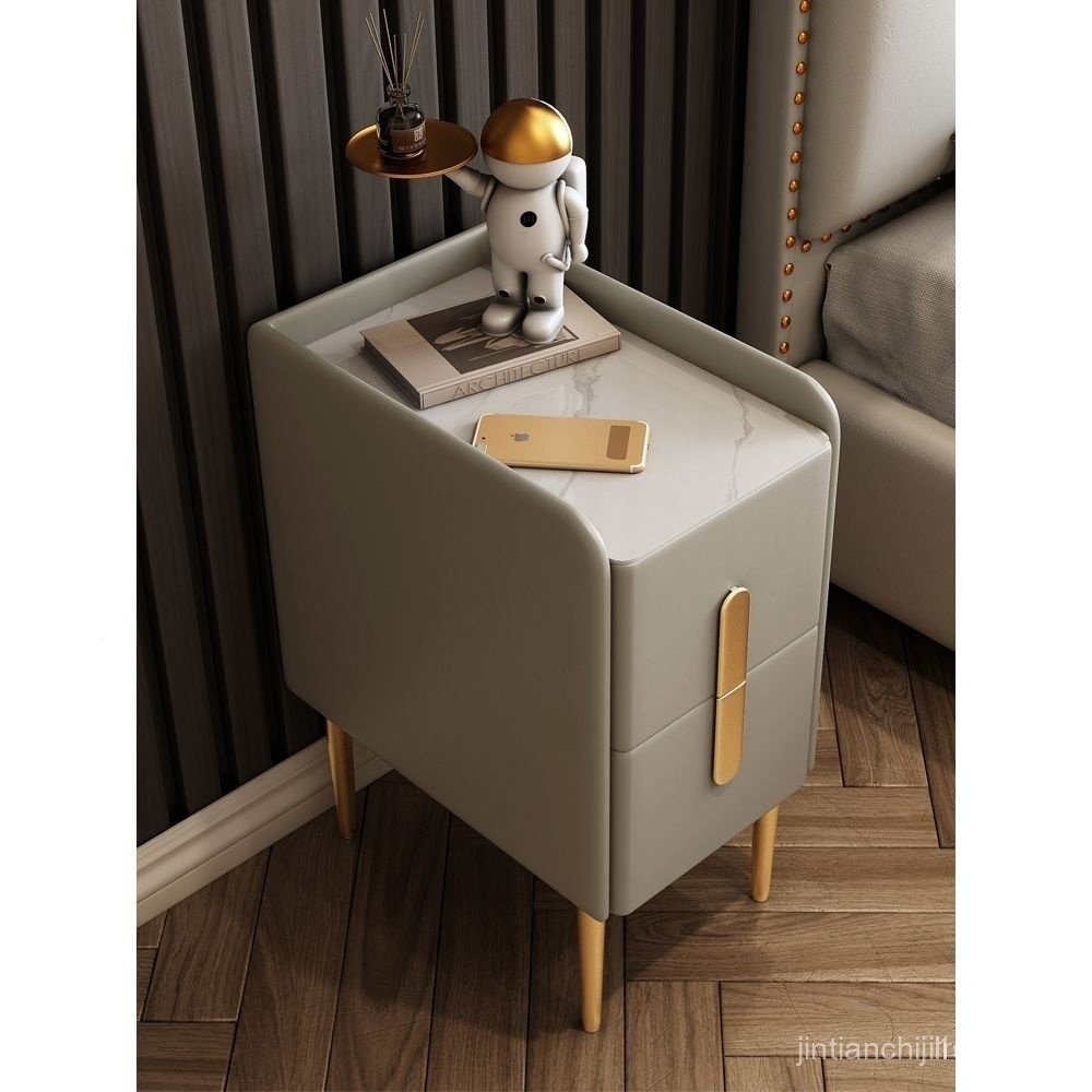 Light Luxury Bedside Table Small Simple Modern Ultra-Narrow Mini Solid ...
