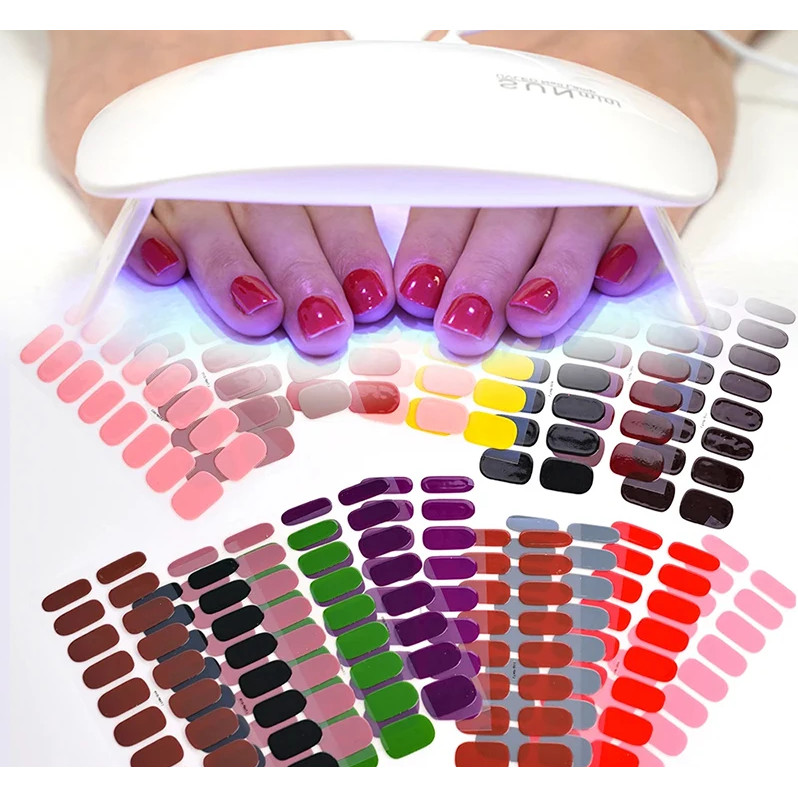 Gel UV Nail Stickers, Semi-cured Phototherapy Nail Stickers, Waterproof ...