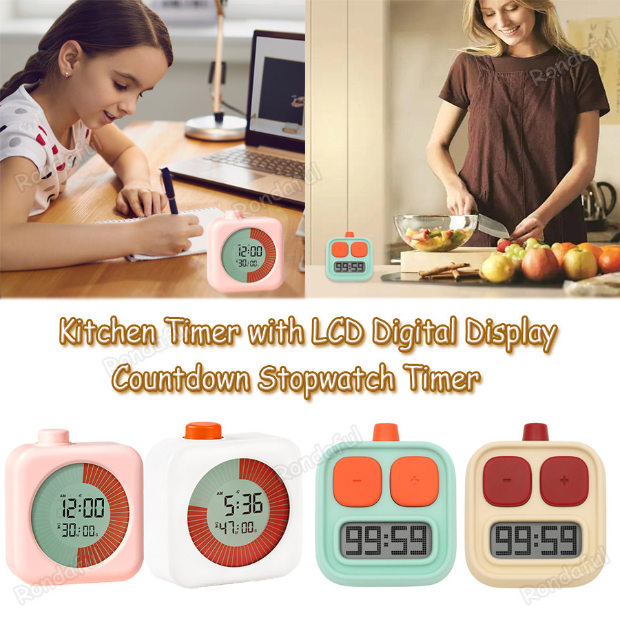 Visual Analog Timer Noiseless Countdown Alarm Clock Battery Operated Time Management Tool For ...