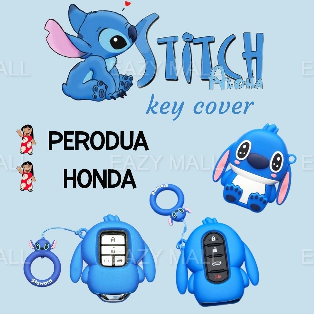 Stitch Perodua Car Alarm Remote Smart Keyless Cartoon Key Cover Sarung ...
