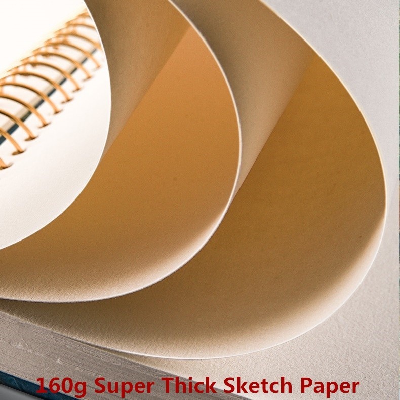 8K/16K Double Spring Sketch Book Big A4/A5 Kraft Blank Sketch Pad with ...