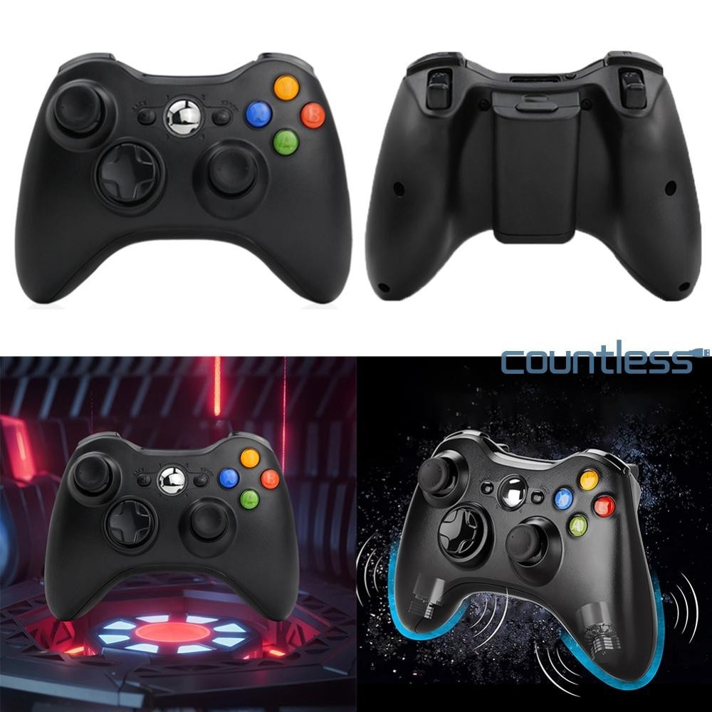2.4G Wireless Controller with Receiver Game Controller Dual-Vibration Turbo Wireless Joystick ...
