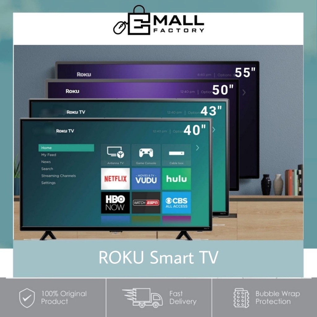 ROKU Smart Tv 40" 43" 50" 55" Roku Smart Television Refurbished (Random ...