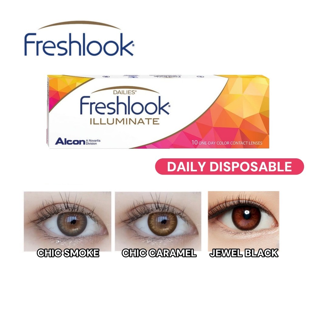 ( 10 PCS) Freshlook Illuminate Daily Disposable Cosmetic Color Contact ...