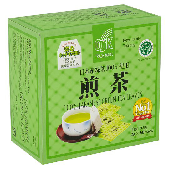 OSK Japanese Green Tea Leaves Japanese Tea Mix With Roasted Rice Roasted Green Tea 2G X 50 Bags ...