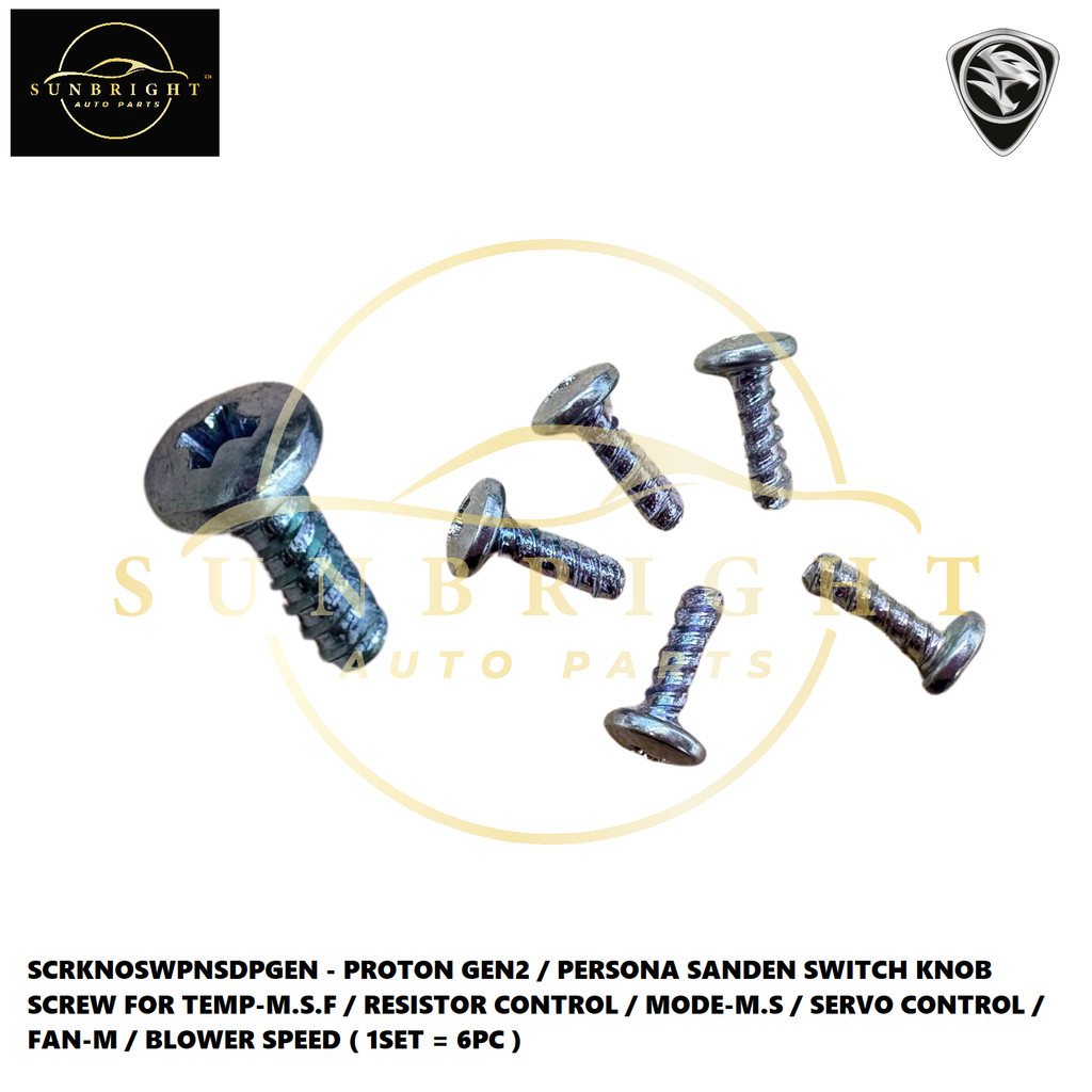 PROTON GEN2 / PERSONA SANDEN SWITCH KNOB SCREW FOR TEMP-M.S.F / RESISTOR CONTROL / FAN-M ...
