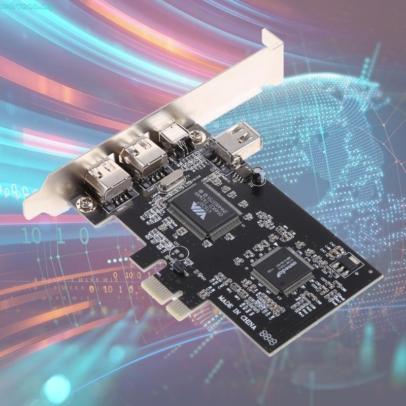 redsunaa 1394A Firewire Expansion Video Capture Card PCIe 3 Ports PCI ...