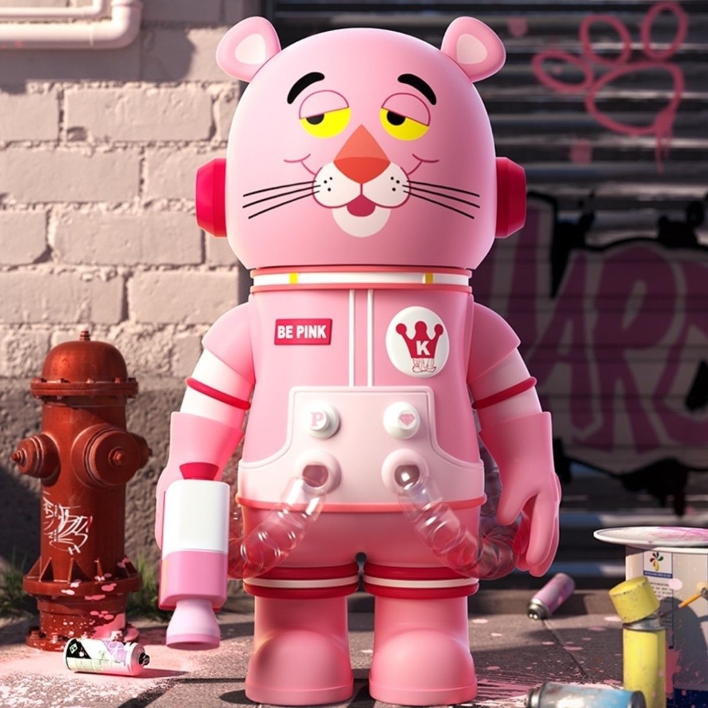 Pop-mart A Pie pop mart POPMART pop mart MEGA Pink Panther MOLLY 400% ...